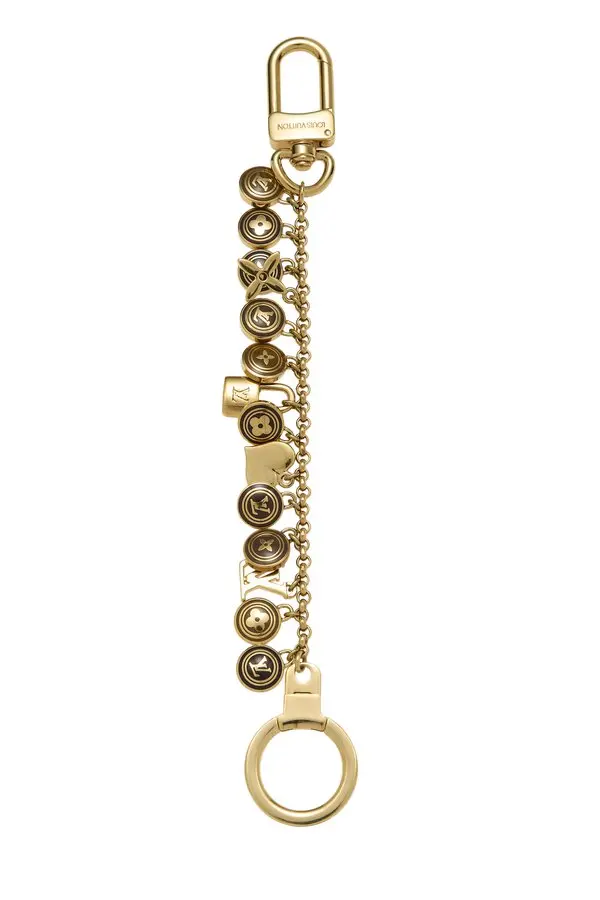 LOUIS VUITTON Gold Logo Pastilles Keychain