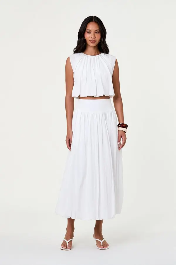 NICHOLAS Nadira Cropped Top - Ivory