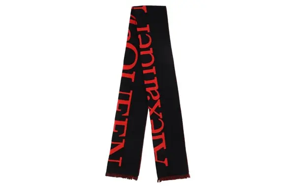 Alexander McQueen Ss24 Scarf 'black Red