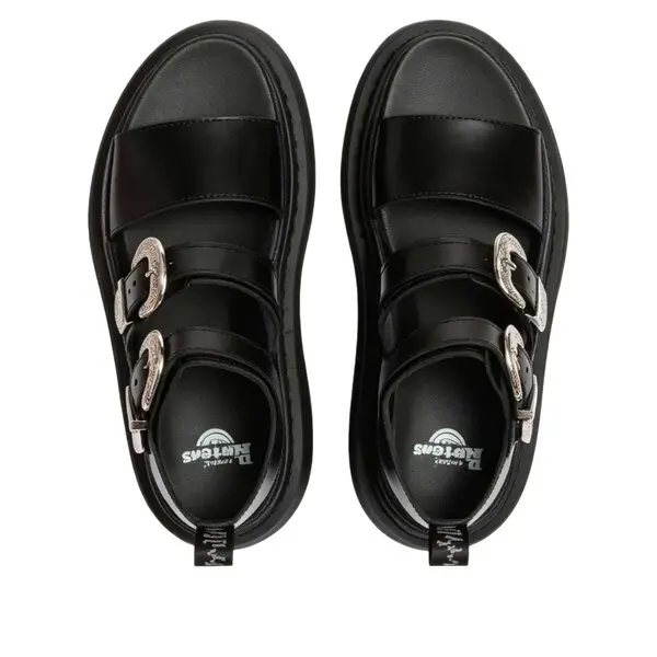 Dr. Martens Gryphon Quad Leather Gladiator Platform Sandals - Black Altas