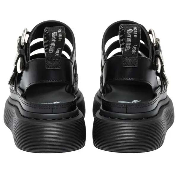 Dr. Martens Gryphon Quad Leather Gladiator Platform Sandals - Black Altas