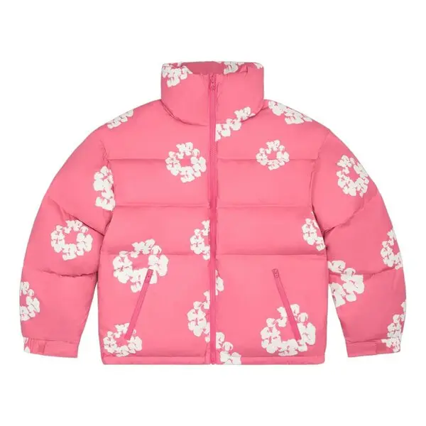 DENIM TEARS Cotton Wreath Puffer Jacket - Pink