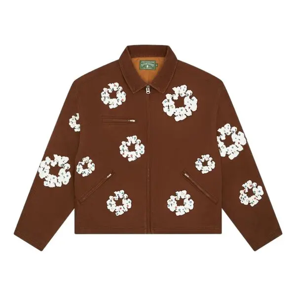 DENIM TEARS Cotton Wreath Canvas Work Jacket - Brown