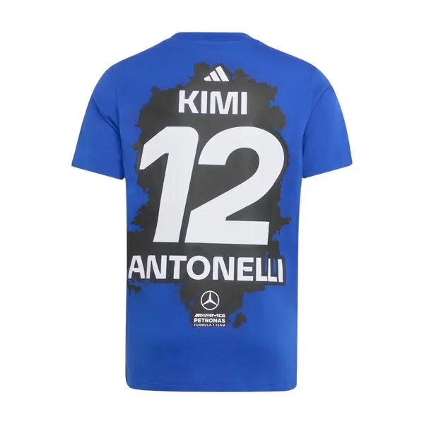 Adidas X Mercedes Amg Petronas Formula 1 Team Name&number T-shirt Asia Sizing 'kimi Antonelli - Bold Blue