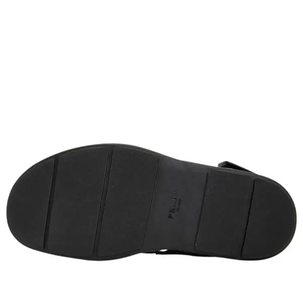 Prada Crisscross Leather Sandals - Black