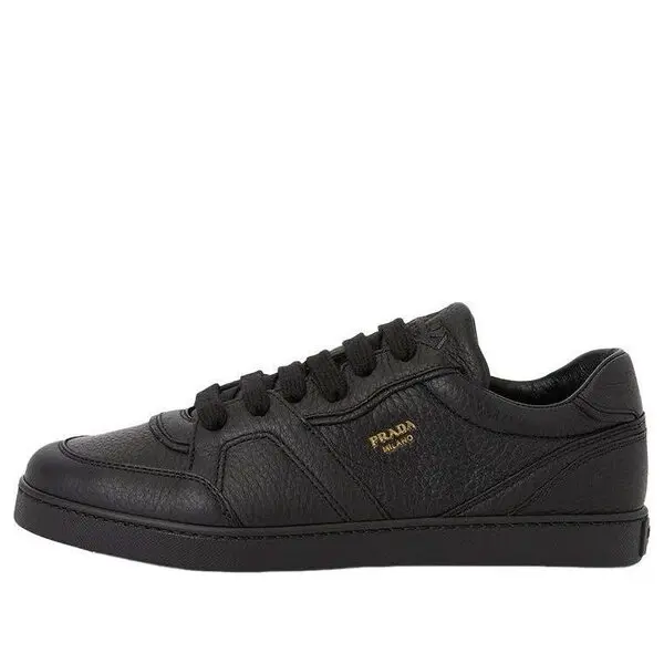Prada Fs25 Leather Lace-up Sneakers - Black