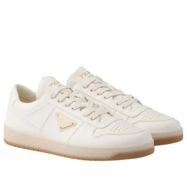 Prada Downtown Nappa Leather Sneakers - Ivory