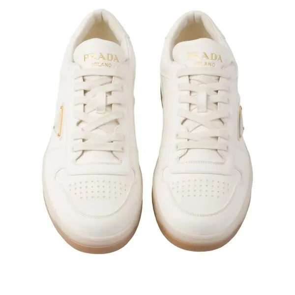 Prada Downtown Nappa Leather Sneakers - Ivory
