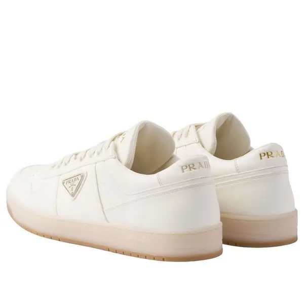 Prada Downtown Nappa Leather Sneakers - Ivory
