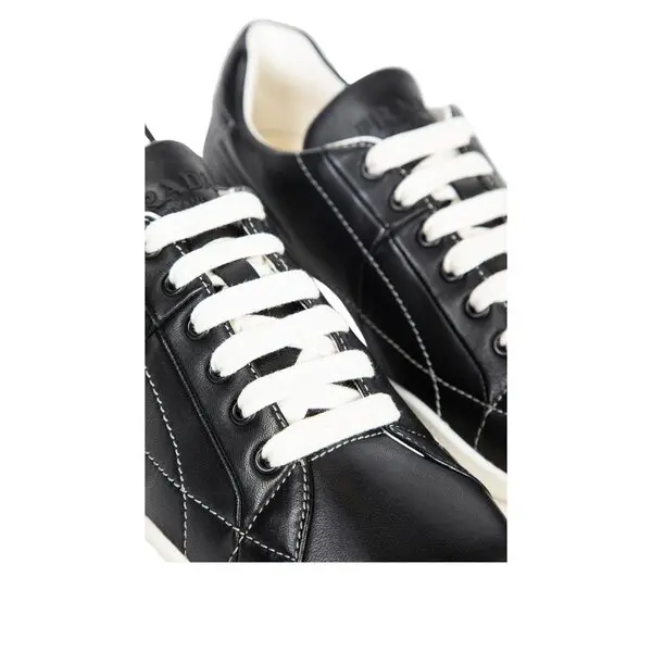 Prada Fs25 Nappa Leather Lace-up Sneakers - Black
