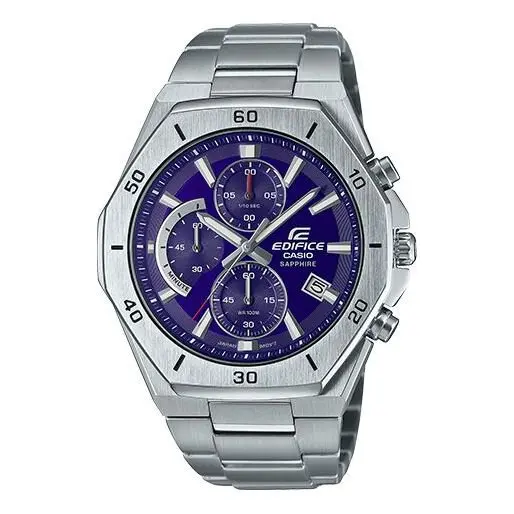Casio Edifice 100m Waterproof Shockproof Blue Dial Stainless Steel Strap Watch Analog - Default Color