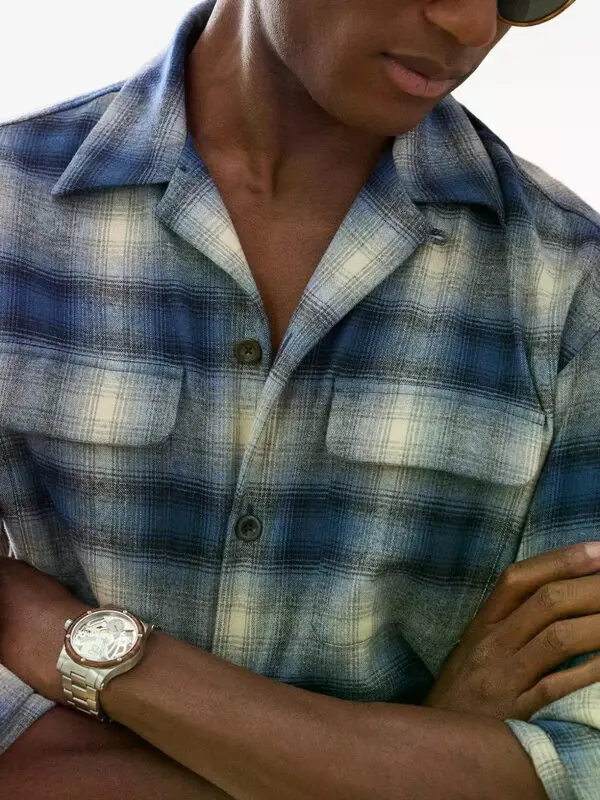 Ralph Lauren Purple Label Plaid-print Camp-collar Shirt