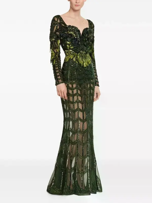 Elie Saab Sweetheart-neck Maxi Dress