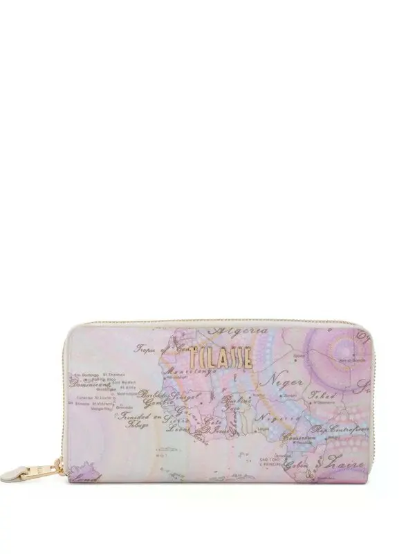 ALVIERO MARTINI 1° CLASSE Geo Dots Art Zip-around Wallet