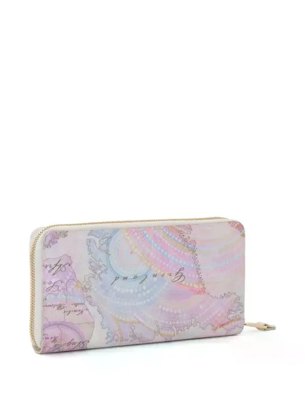 ALVIERO MARTINI 1° CLASSE Geo Dots Art Zip-around Wallet