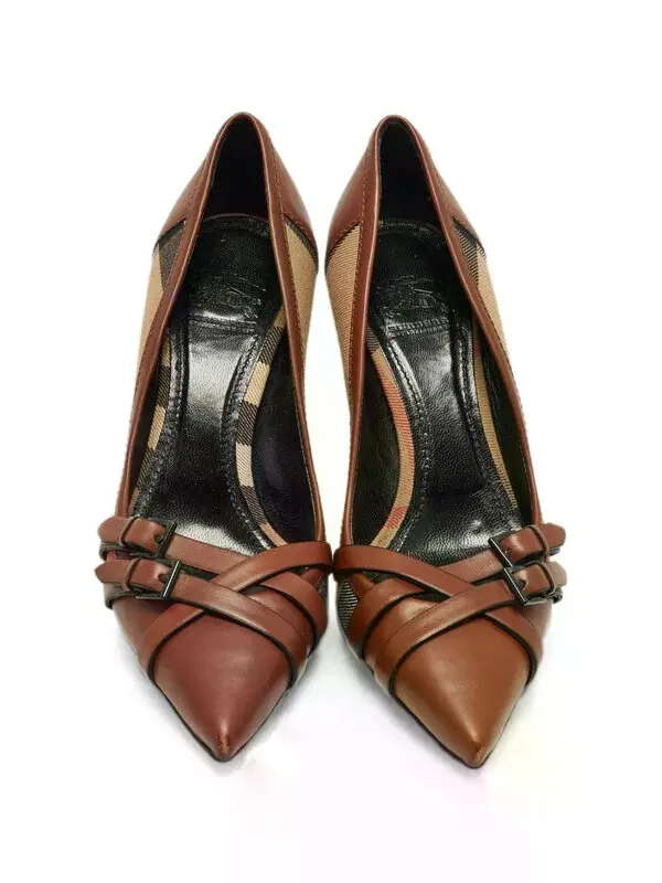 Burberry Check-pattern Buckled Stiletto Pumps