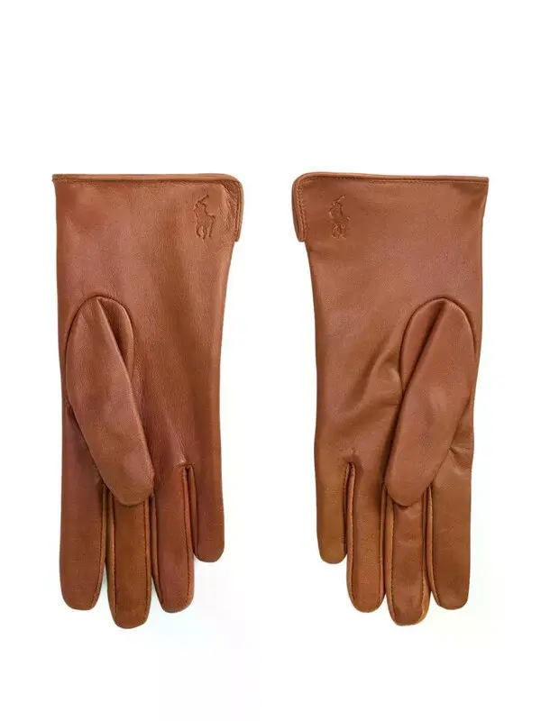 Polo Ralph Lauren Cow-print Textured Gloves - Brown