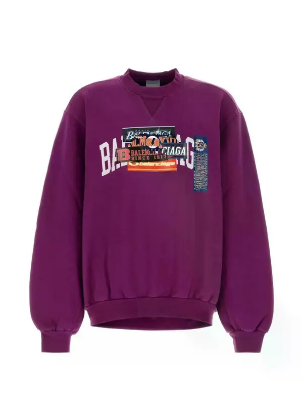 Balenciaga Logo Patch Sweatshirt - Purple