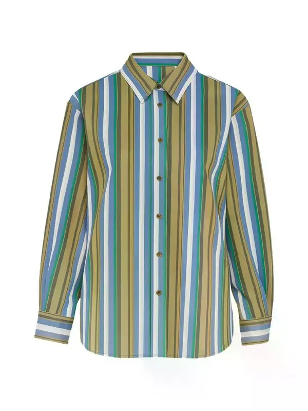 THE FRANKIE SHOP Striped Long Sleeve Shirt - Green