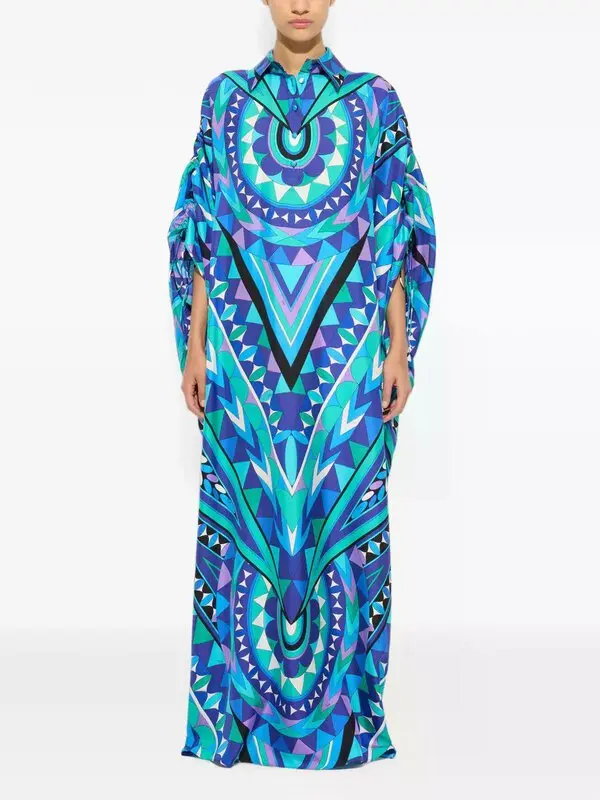 Emilio Pucci Silk Maxi Dress - Blue