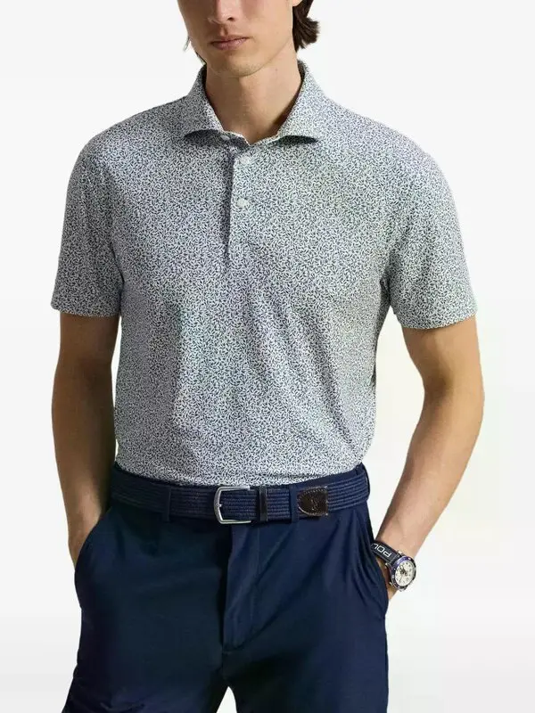 Rlx Ralph Lauren Leaf-print Short-sleeve Polo Shirt