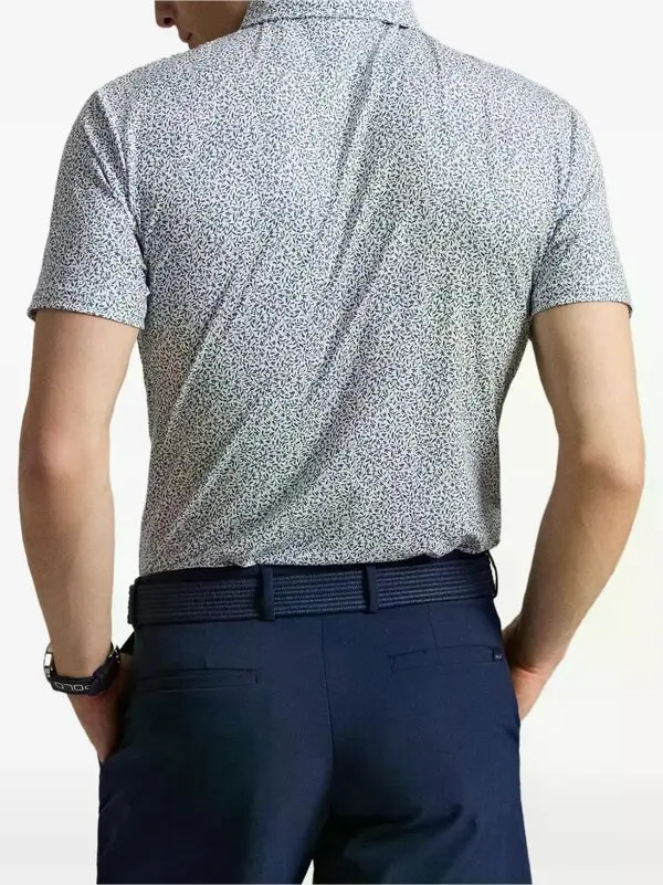 Rlx Ralph Lauren Leaf-print Short-sleeve Polo Shirt