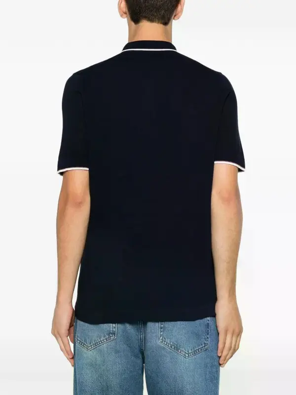 GRAN SASSO Zip-fastening Contrast-trim Polo Shirt