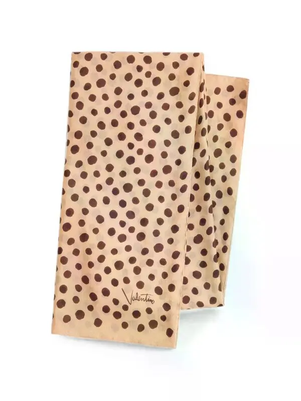 Valentino Garavani Dalmata Plus De Pois Polka-dot Sarong In Cotton And Silk - Neutrals