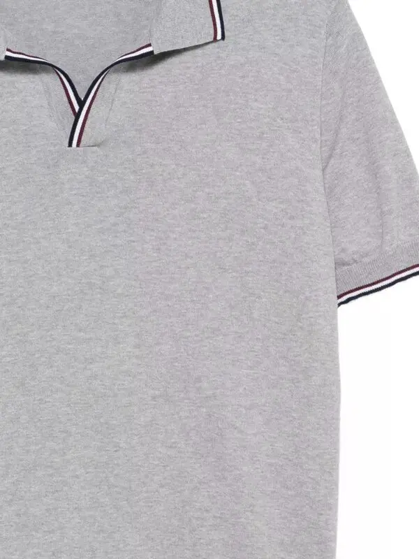 GRAN SASSO Stripe-trim V-neck Polo Shirt