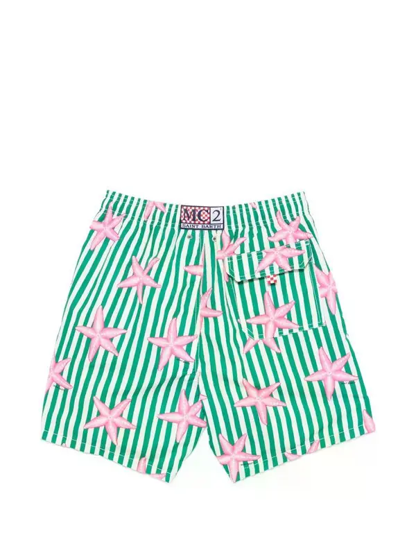 MC2 SAINT BARTH Striped Swim Shorts With Starfish Print