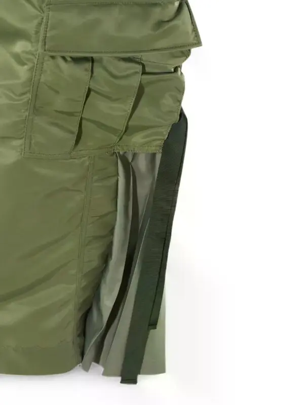 Sacai Pleated Midi Skirt - Green