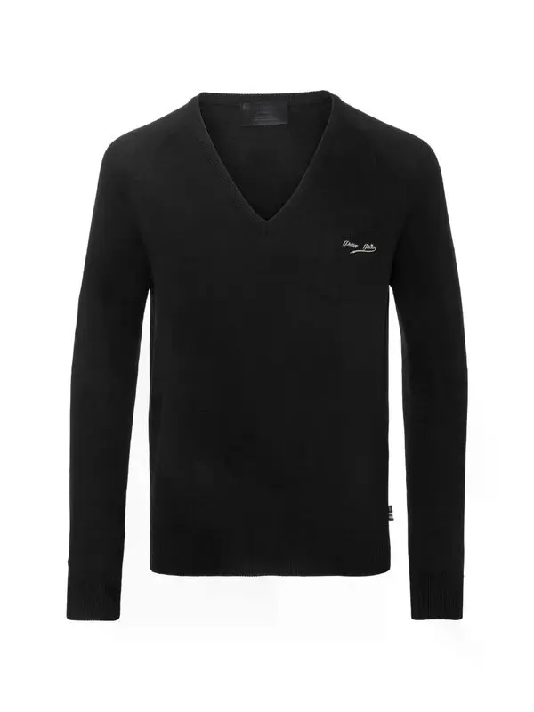 Philipp Plein V-neck Pocket Pullover - Black