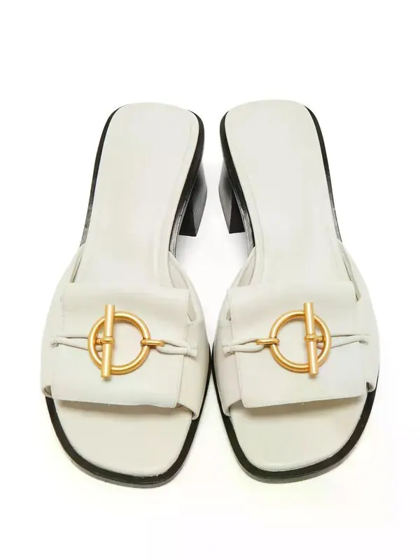 Hermès Leather Sandals With Gold-tone Chain Detail