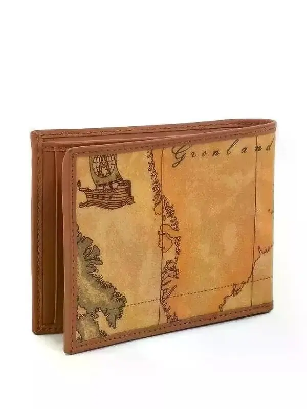 ALVIERO MARTINI 1° CLASSE Map-print Leather Wallet