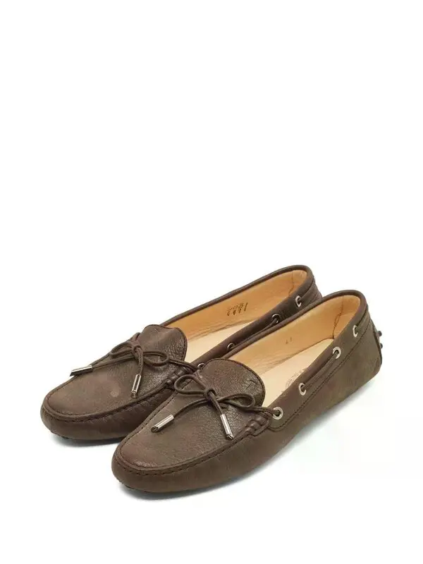 TOD'S Leather Slip-on Loafers With Bow Detailing