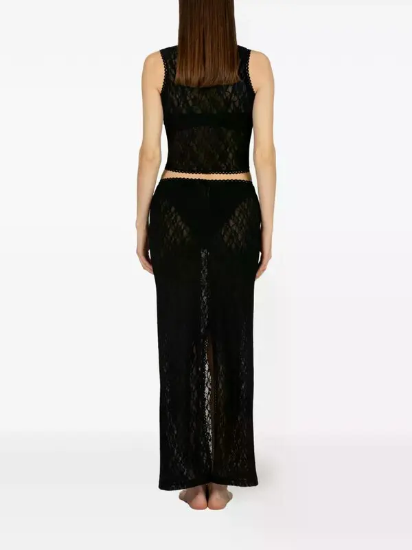 PARAMIDONNA Lace-knit Beachwear Set - Black