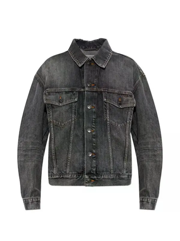 Balenciaga Logo Embroidered Buttoned Jacket - Grey