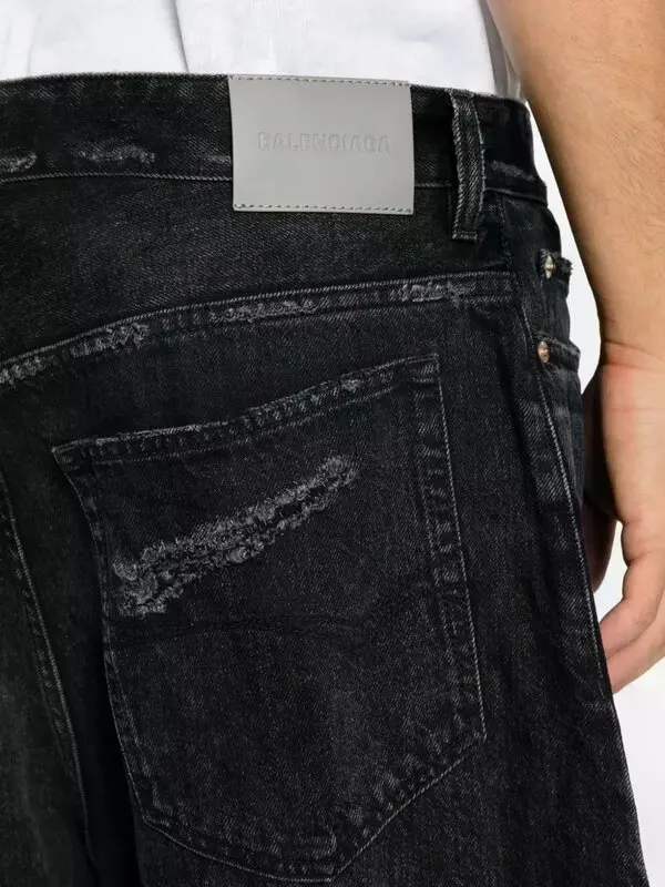 Balenciaga Faded Effect Distressed Finish Jeans