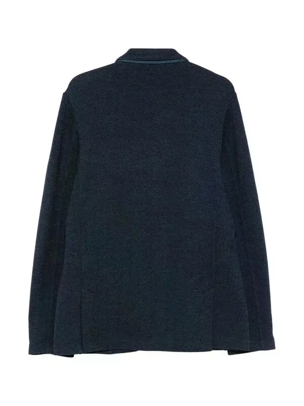 GRAN SASSO Herringbone-knit Single-breasted Wool Blazer