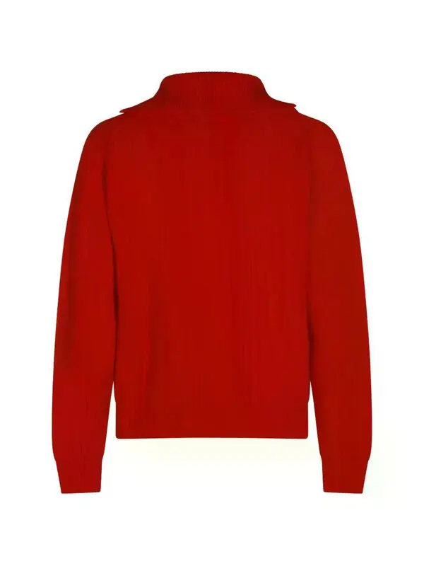 JIL SANDER Ribbed Half-zip Wool Sweater