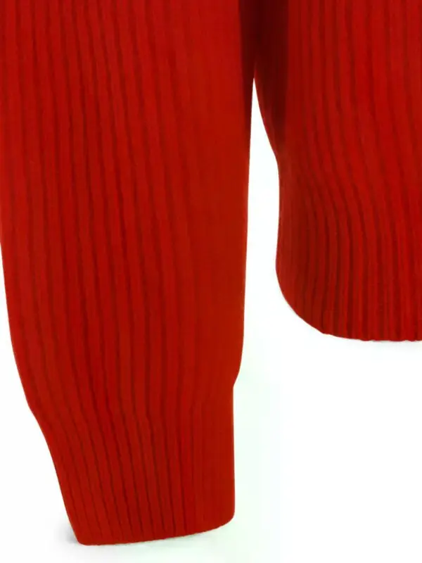 JIL SANDER Ribbed Half-zip Wool Sweater