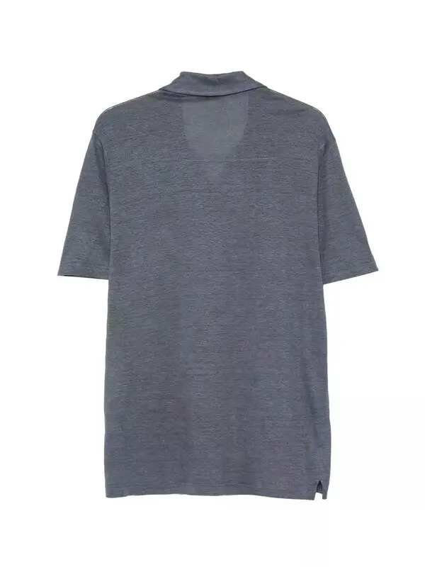 GRAN SASSO Short-sleeve V-neck Linen T-shirt
