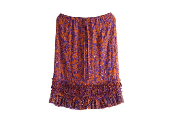Dries Van Noten Dotted Squiggle Print Scotts Embellished Skirt - Black