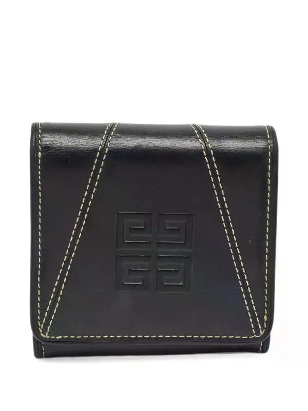 Givenchy 4g Monogram Contrast-stitch Wallet - Black