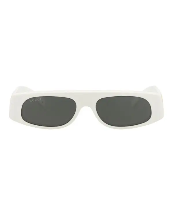 Gucci Squareframe Recycled Acetate Sunglasses White White Grey