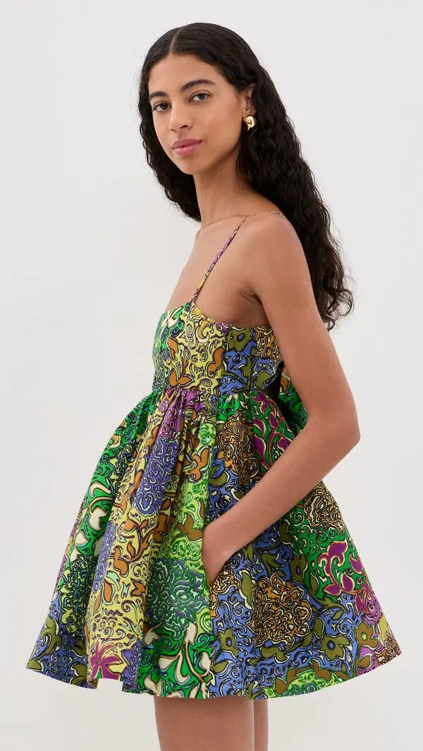 ALEMAIS Marnie Mini Dress With Floral Print And Cut-out Detail