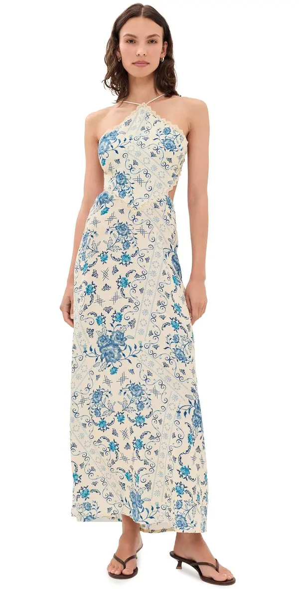 Agua Bendita Indira Halter Maxi Dress - Multicolor