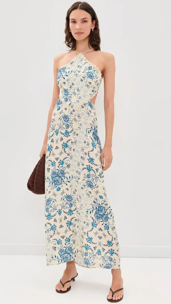 Agua Bendita Indira Halter Maxi Dress