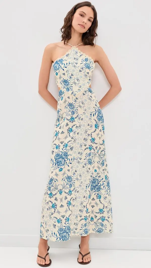 Agua Bendita Indira Halter Maxi Dress