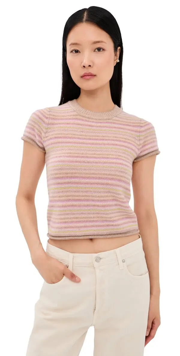 Sablyn Jude Cashmere Tee - Dune Heather